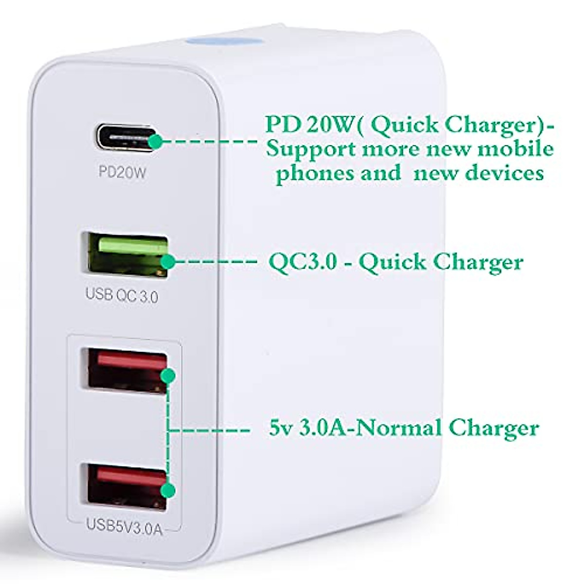 USB Wall Charger WANLONGXIN4 Port USB Charging Multiport Charger 53W Wall Charger for iPhone 13 12 11 Pro Xs/Max/XR/X/8/7/Plus iPad Pro/Air 2/Mini/iPod Galaxy S9/S8/S7