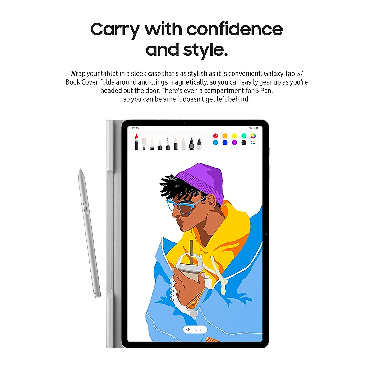 Samsung Galaxy Tab S7 Book Cover (Mystic Silver)