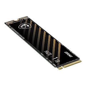 MSI M470 M.2 2280 1TB PCI-Express 4.0 x4 NVMe 1.3 3D NAND Internal Solid State Drive, Bundle with Mytrix Heatsink Cooler 2280 M.2 SSD Double-Sided Heat Sink with Silicone Thermal Pad for PS5/PC - Gray