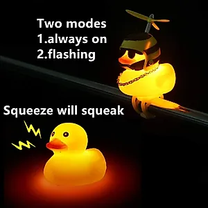 MuYuDaDi Rubber Duck Patos para jeeep Lights Christmas Duck Cart Marine Duck Cool Companion Toy Squeaky Glasses Rubber Ducks Funny (Stars and Stripes + Little Yellow Duck)