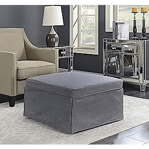 Convenience Concepts Designs4Comfort Folding Bed Ottoman, Soft Gray Fabric