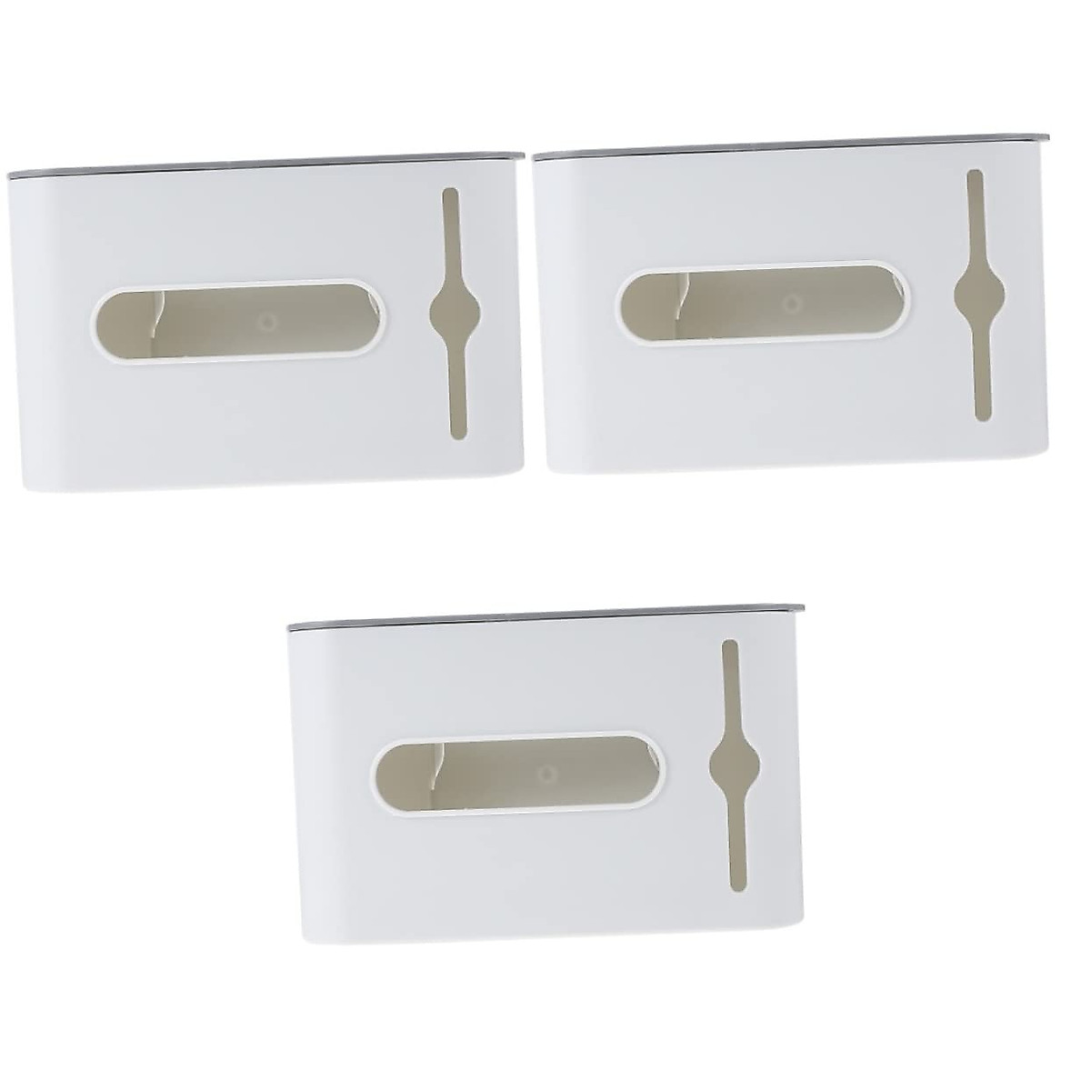 Housoutil 3 Pcs Box Garbage Bag Storage Box Wall Mount Shelf Food Wrap Dispenser Wall Garbage Bag Dispenser Plasticbag Holder Wall Mounted Shelves Car Mount Extractive Kitchen Paper White Pp