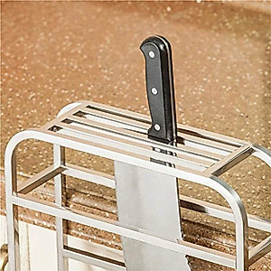ZSQAI Storage Rack Multifunction Stainless Steel Knife Holder Storage Rack Kitchen Supplies