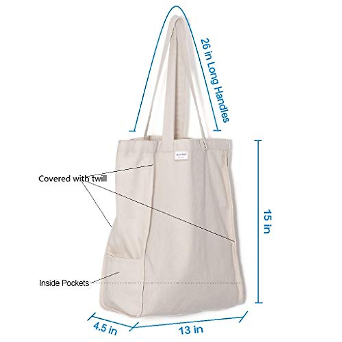 Andes Heavy Duty Side-Gusseted Canvas Tote Bag, Handmade of 12-ounce 100% Natural Cotton, Ideal for School Books, Gym & Gifts (All You Need is Love and a Dog)
