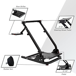 Hottoby Racing simulator cockpit Steering Wheel Stand Foldable&Multi-level Adjustable Fit for Logitech/Thrustmaster G25,G27,G29,G920,G923&T150,T248,T300 Gaming Simulator Cockpit,No Wheel Pedals