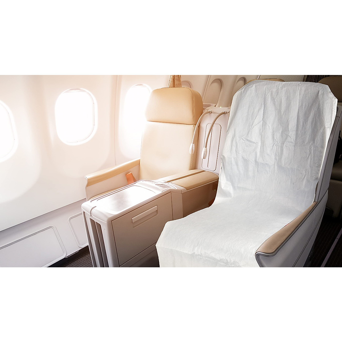 Disposable Airplane and Public Seat Covers (6 pack) - Individually Wrapped Travel Ready Protector Covers seats in Planes, Restaurants, Public Transportation, and More! - Fits Snugly Over ANY Seat