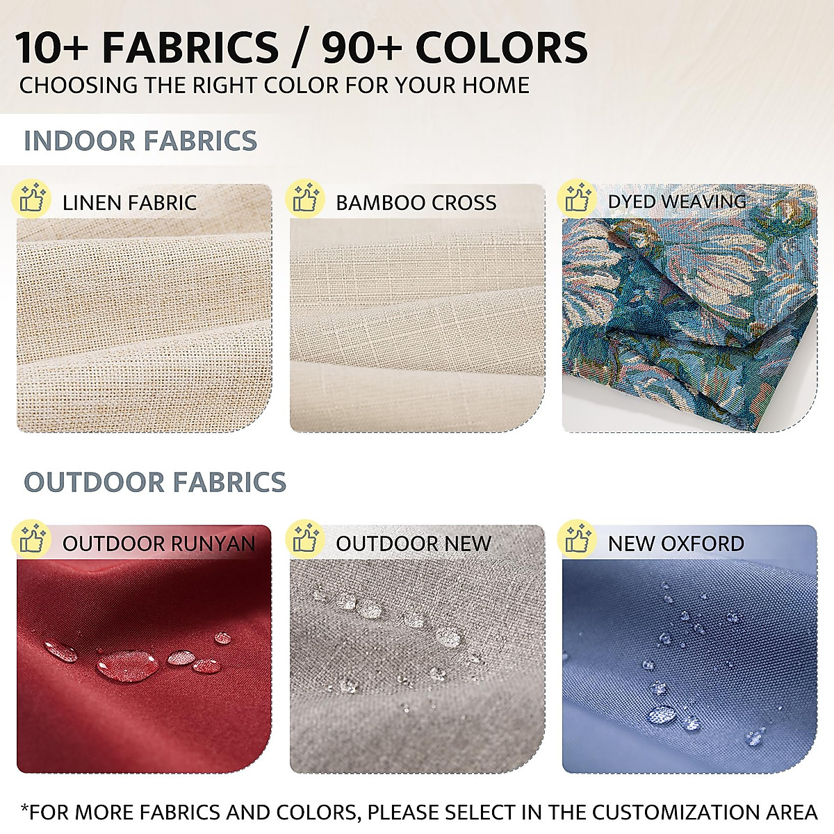 mudilun Custom Cushion Covers Replaceable Water Proof Bench Cushion Cover with Ties/Anti-Slip Bottom/Piping Patio Cushion Covers 100+Colors (Custom Size)