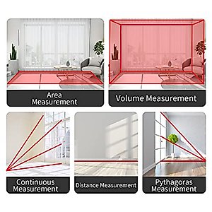Laser Distance Meter 50M/165ft, NOYAFA Silent Laser Range Finder, M/in/Ft Unit Switching, Backlit LCD Display, Measure Distance, Pythagorean, Area and Volume