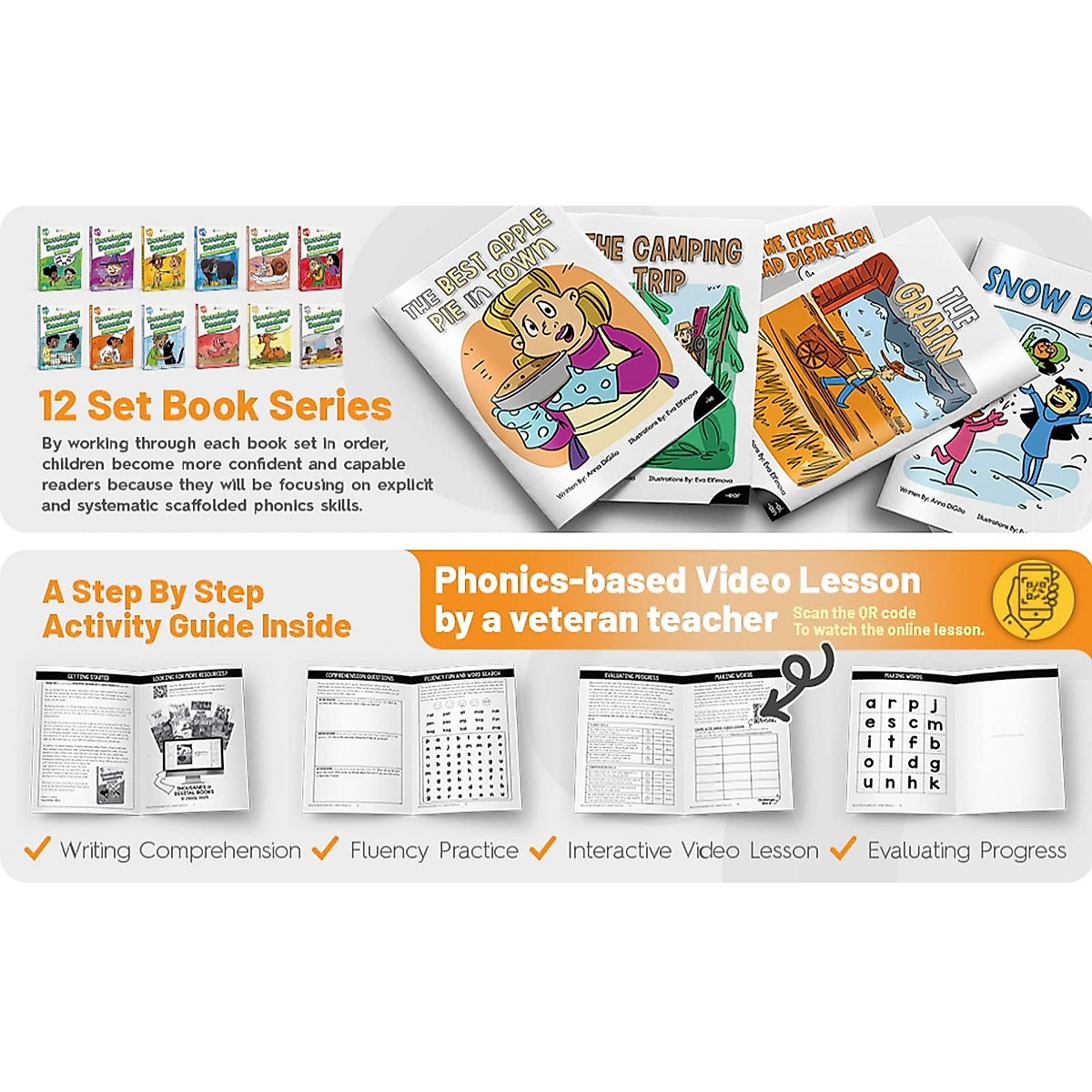 Decodable Readers: 15 Long Vowel Teams Phonics Books for Beginning Readers Ages 4-7 Developing Decoders (Set 8)