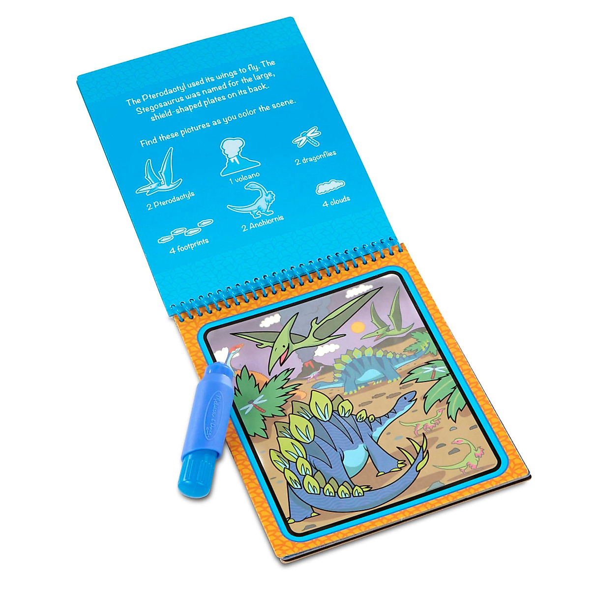Melissa & Doug On The Go Water Wow! Reusable Water-Reveal Activity Pad – Dinsoaur Books, Stocking Stuffers, Arts And Crafts Toys For Kids Ages 3+