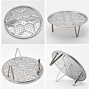 11-Inch Round Stainless Steel Steamer Rack, Pressure Cooker Canner Rack, Insert Stock Pot, Steaming Tray Stand, Cooking Toast Bread Salad, Easy to clean(2 Pack)