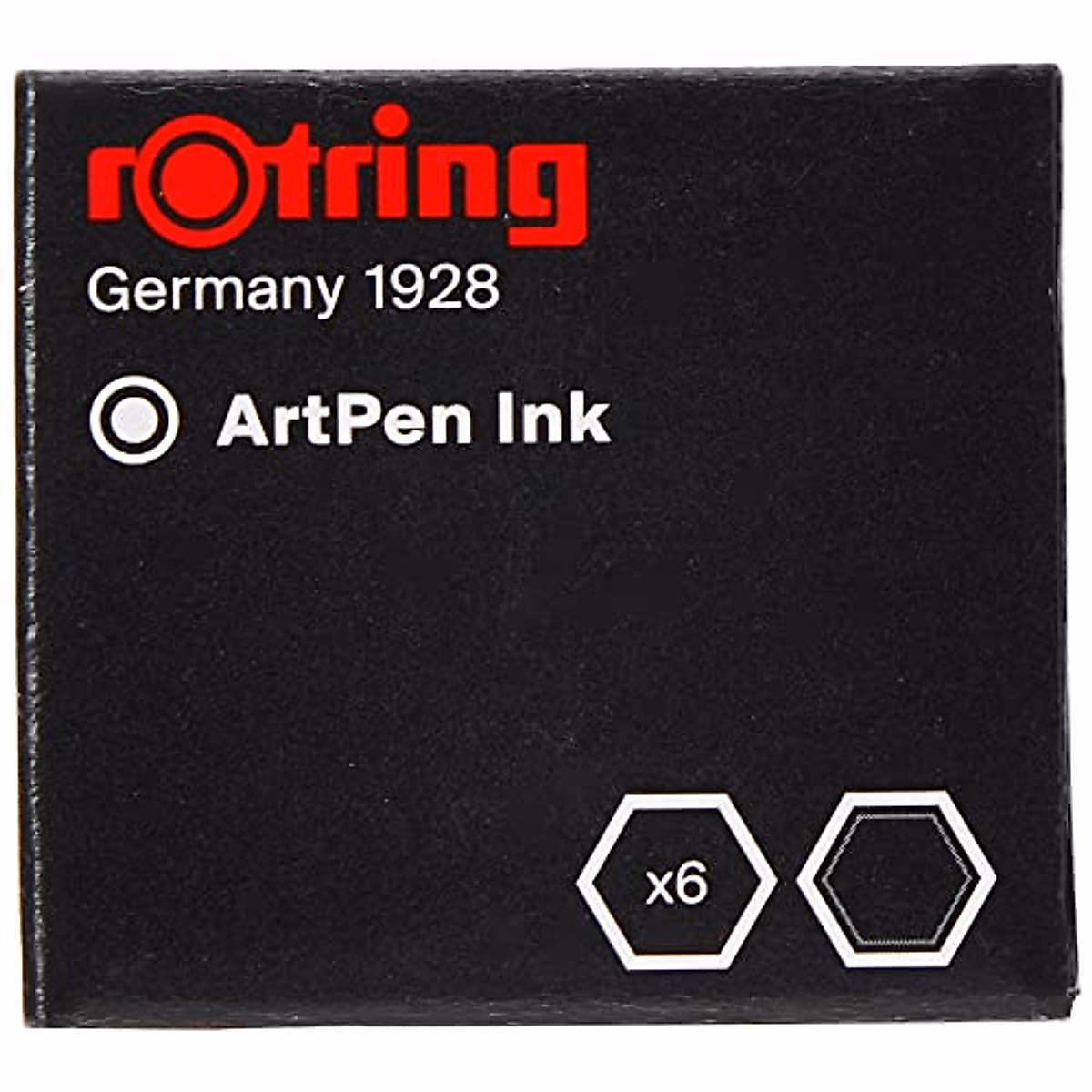 rOtring Fountain Pen, ArtPen, Replacement Ink Cartridges, 6-pack - S0194751,Black