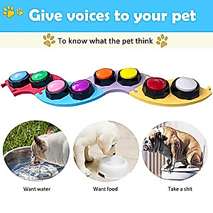 RIBOSY Soundboard, 8 Recordable Buttons with 4 Mats, 50 Stickers, Dog Buttons for Communication - Record& Playback Your Own Voice to Train Your Dog Voice What They Want