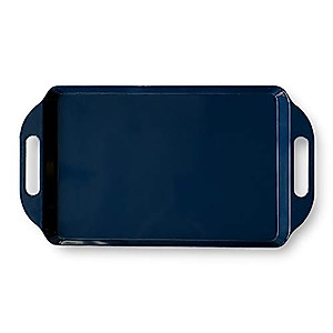 Bowla Melamine Rectangular Serving Tray with Handles (Dark Blue), Food Direct Contact, BPA-Free Dishwasher Safe and Environmental Friendly