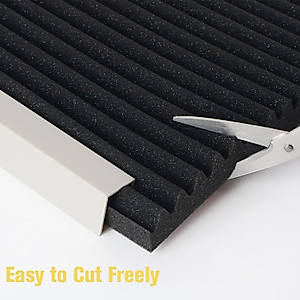 BEWAVE Window AC Side Panels, Air Conditioner Insulation Foam Panels Kit for Window Unit, 17in x 9in x 7/8in, 2 Packs