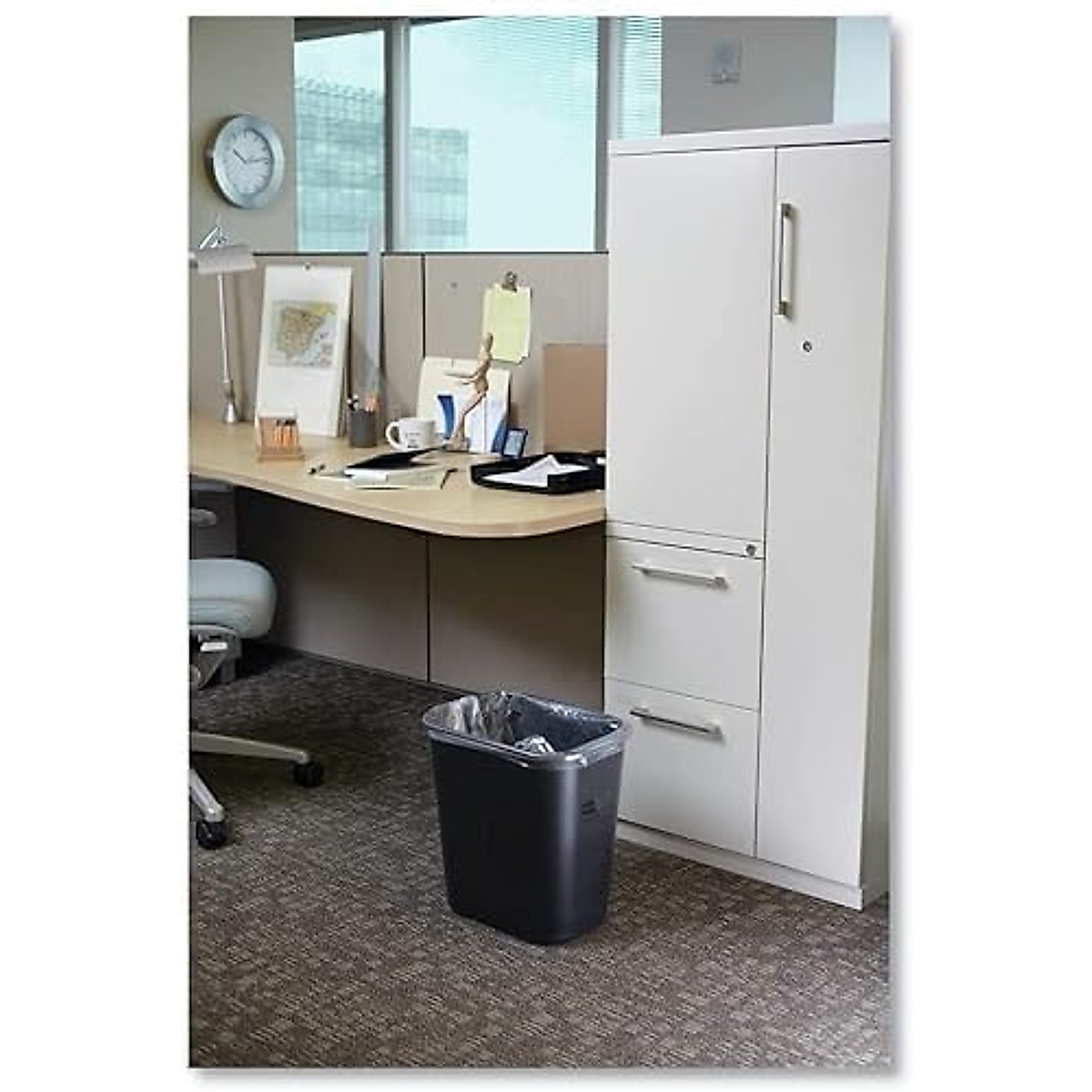 Trash Can/Open Top 7-Gallon Recycle Bins for Kitchen-Garbage,Dorm Trash Can Bins Fits Under Desk and Small Narrow Spaces in Kitchen Home Office and Dorm Easy to Clean Black (6 L)