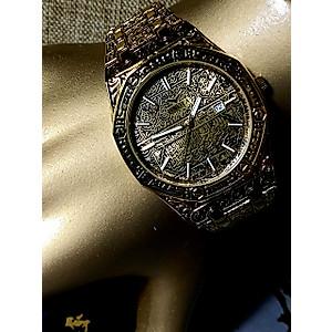 Men's Women's Hexagonal Black Gold Arabic Versus Dial Wrist Watch Band Luxury Bracelet Dial Watch For Men Women Hip Hop Watch, Waterproof Calendar Watch Fashion Classic Design Watch for Men