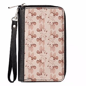 Buckle-Down Women's PU Zip Around Wallet Rectangle-Minnie Mouse, 7.5"x4.5"