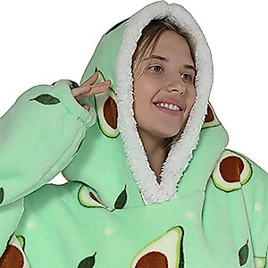 EYITUPC Soft Warm Wearable Blanket Adult, Sherpa Wearable Blanket Hoodie Short, Oversized Blanket Sweatshirt for Women Men, Kids