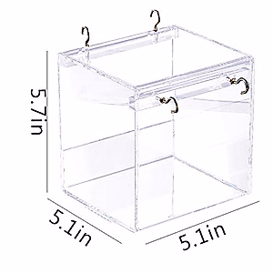 Tfwadmx Bird Bathtub for Cage Parrot Bath Shower Box Bowl No-Leakage Design with Hooks for Small Bird Parrot Myna Budgie Lovebird