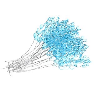 SQXBK 25PCS Artificial Flower Bouquet Artificial Flower Stem with Crystal Acrylic Beads Water Drop Diamante Flower Branches, Blue