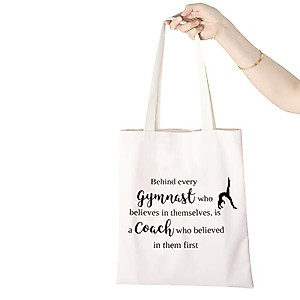 WCGXKO Gymnast Coach Gift Behind Every Gymnast Who Believes Themselves Is A Coach Who Believed In Them First (Gymnast Coach tote)