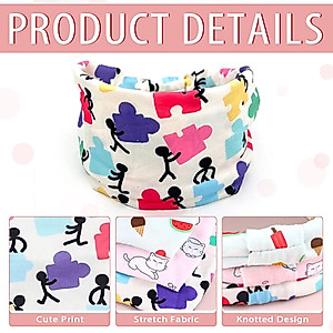 Bohend Girls Headbands Wide Knotted Hair Bands 3Pcs Non Slip Elastic Cute Head Bands Workout Yoga Sweatband Hair Accessories for Girls and Kids (J)