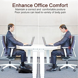 Auslar Foot Rest for Under Desk at Work, Ergonomic Adjustable Foot Rest with Massage Texture Board, Under Desk Foot Stool for Office, Home