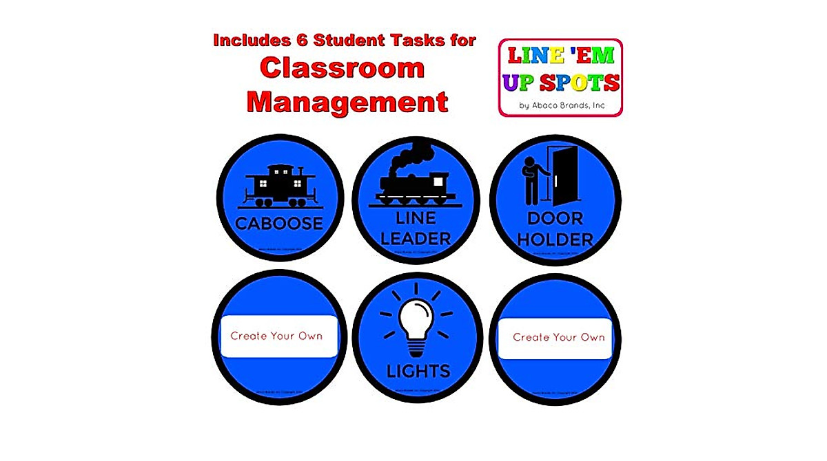 Classroom Floor Decals - 36 Multicolored Number Spots for Learning