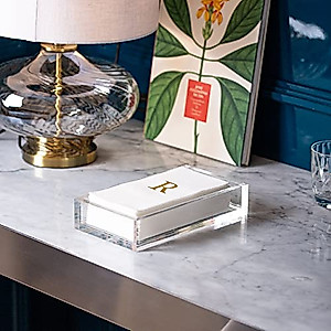 Bathroom Hand Towel Trays - Guest Paper Towel Holder, Vanity Tray for Bathroom, Kitchen Countertops, Dining Tables, Makeup Desk, Corporate Bathrooms (Clear Acrylic)