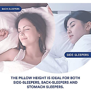 Continental Bedding - Siberian White Goose Down Pillow - Standard Size Soft Luxury Pillow for Sleeping - 800 Fill Power - Perfect Level of Softness - Great for Side, Back & Stomach Sleepers