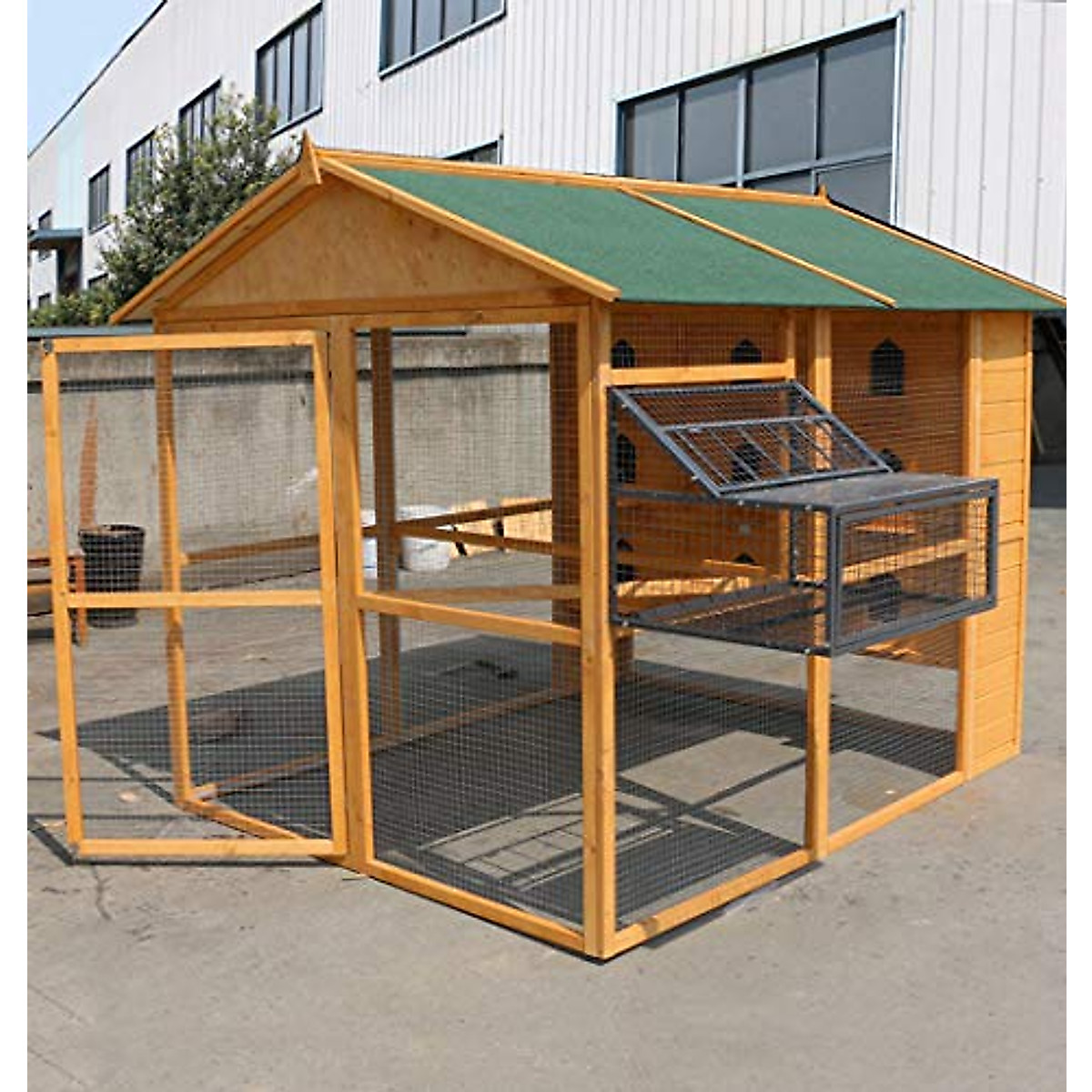 MYES Pigeon Shed, Large Wooden Loft Solid Dove House, Outdoor Pigeon Cage for Household Breeding (9-Nest Box W/Jumping Cage)