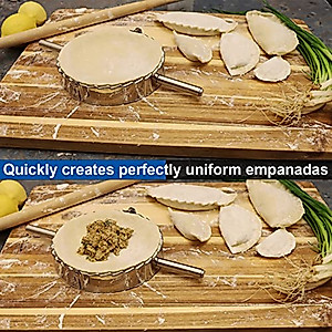 Best Utensils Stainless Steel Ravioli Mold Empanada Press Pierogi Dumpling Maker Wrapper Pastry Dough Cutter Kitchen Accessories (L: 4.75 inch)