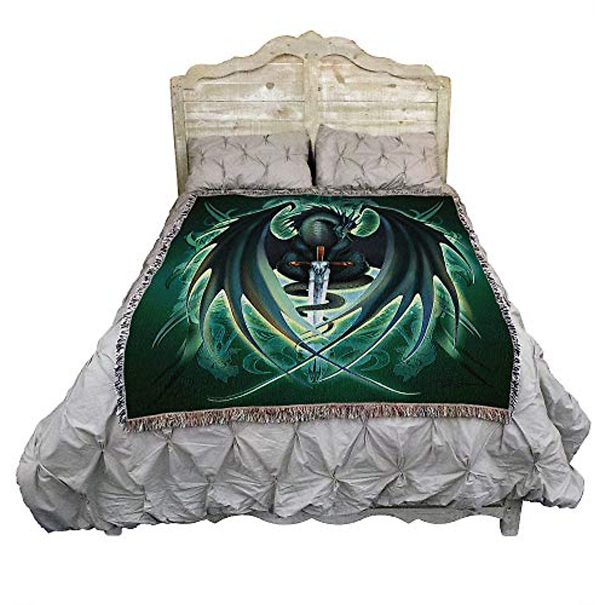 Pure Country Weavers Skull Blade Blanket by Ruth Thompson - Gift Dragon Fantasy Tapestry Throw Woven from Cotton - Made in The USA (72x54)