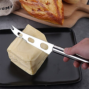 Vakitar Stainless Steel Three Holes Cheese Pizza Bread Cake Knife Kitchen Tools Easy To Carry