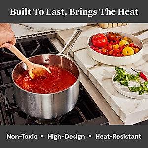 Caraway Stainless Steel Sauce Pan (3 Qt) - 5-Ply Stainless Steel - Oven Safe & Stovetop Agnostic - Non Toxic, PTFE & PFOA Free