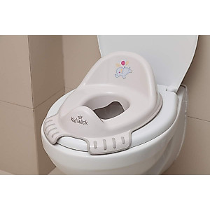 KID WICK Flipper Portable Potty Seat with High-Back Comfort, Lightweight and Travel Friendly for Toddlers, Front Ledge and Adjustable Design for Stability, BPA-Free PP Plastic, Grey - KU120401