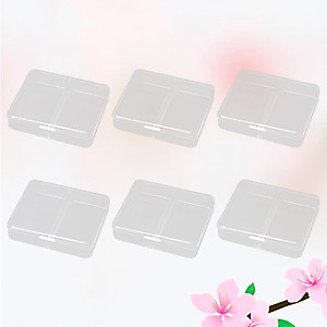 EXCEART 6Pcs Small Storage containers Jewelry Organizer Tray containers with lids Clear Container with lid containers for Beads Craft transperant Container case Pill Box hyaluronic Acid