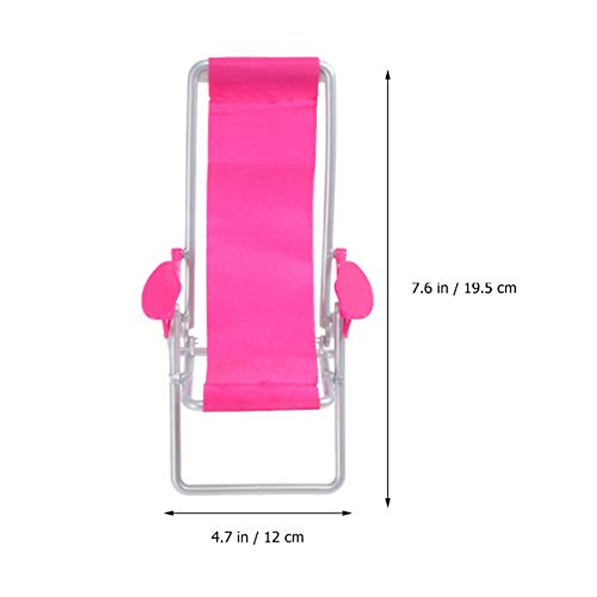 STOBOK 2PCS Mini Dolls House Miniature Folding Beach Chairs Plastic Beach Lounge Chairs Dollhouse Furniture Accessories