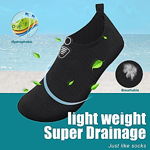 Unisex Water Shoes Quick-Drying Beach Aqua Shoes for Women Men Black Embossed 7.5-8.5 W/ 6.5-7.5 M US