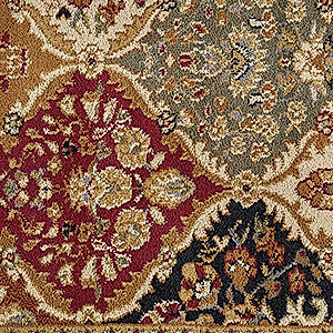 Princeton Traditional Oriental Red Octagon Area Rug, 5' Octagon