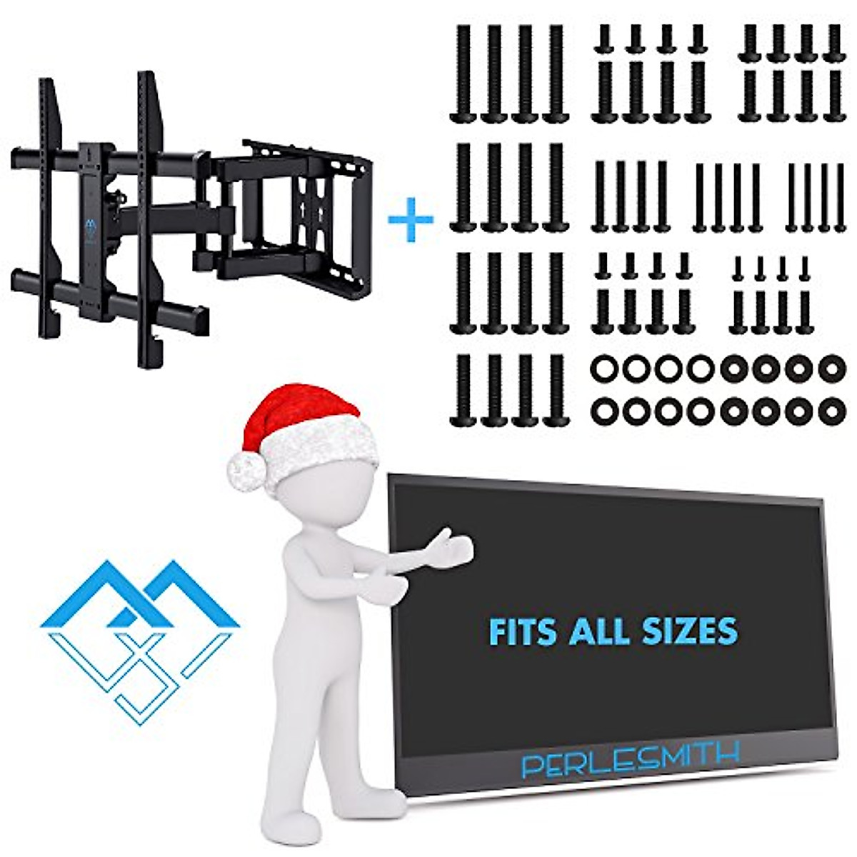 PERLESMITH Universal TV Mounting Hardware Kit Fits Most TVs, Includes M4, M5, M6 and M8 TV Screws, Washers and Spacers for TV and Monitor Mounting up to 80 inches, PSUHP