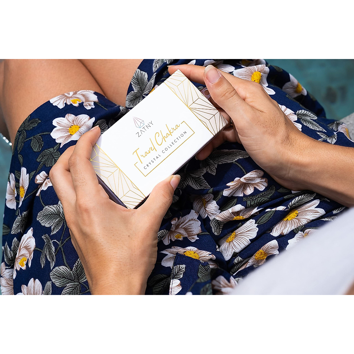 ZATNY Travel Chakra Crystals and Healing Stones Collection - 7 Chakra Set Tumbled Stones, Chakra Pendulum, Interchangeable Cage Necklace, Reference Card, Portable Case, Ebook