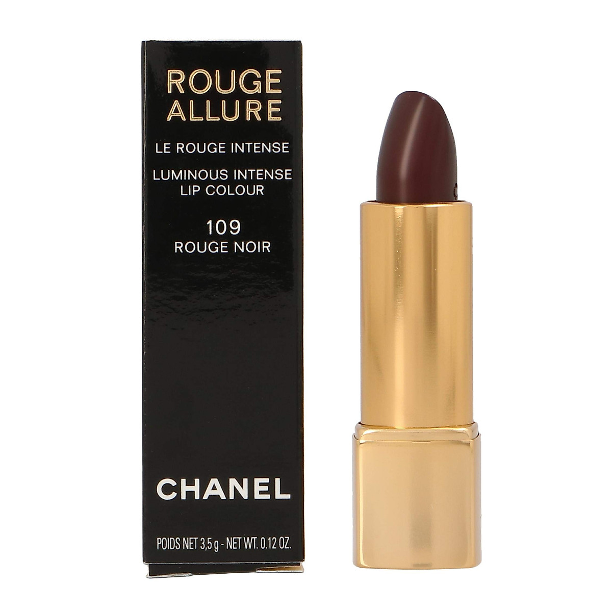 Chanel Rouge Allure Luminous Intense Lip Colour 109 Rouge Noir for Women, 0.12 Ounce