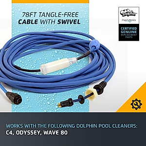Dolphin Genuine Replacement Part — Durable 78 FT Blue Cable with Swivel for Tangle-Free Operation — 9995871-DIY