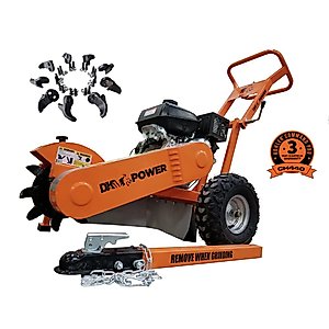 DK2 Power Gas Powered Certified Commercial Frame Stump Grinder Power Tool with 14HP Kohler Motor and Multi-Position Adjustable Bow Handle