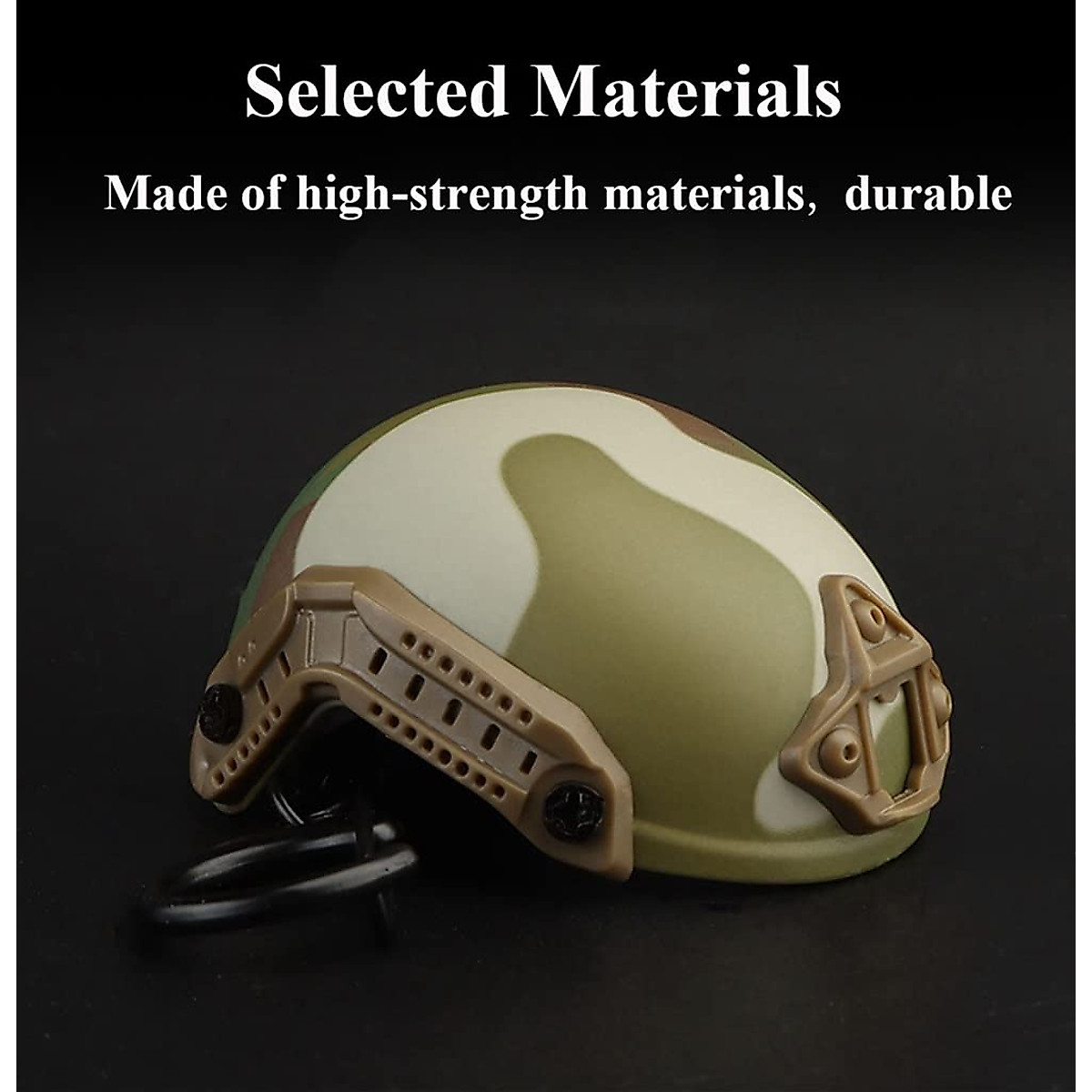 Tactical Fast Helmet Model Keychain Key Ring Mini Portable Bottle Opener Keychain Backpack Charm Military Fan Accessories Gift (Color : AC41-CP)