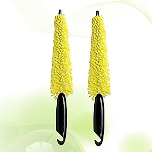 NOLITOY Wheel Cleaner Brush Tire Cleaning Brush 2Pcs Car Wheels Rim Cleaning Brush Soft Bristle Detailing Brushes Reaching Deep Cleaner Tool for Car Vehicle Wheel Cleaner Brush Wheel Cleaning Brush