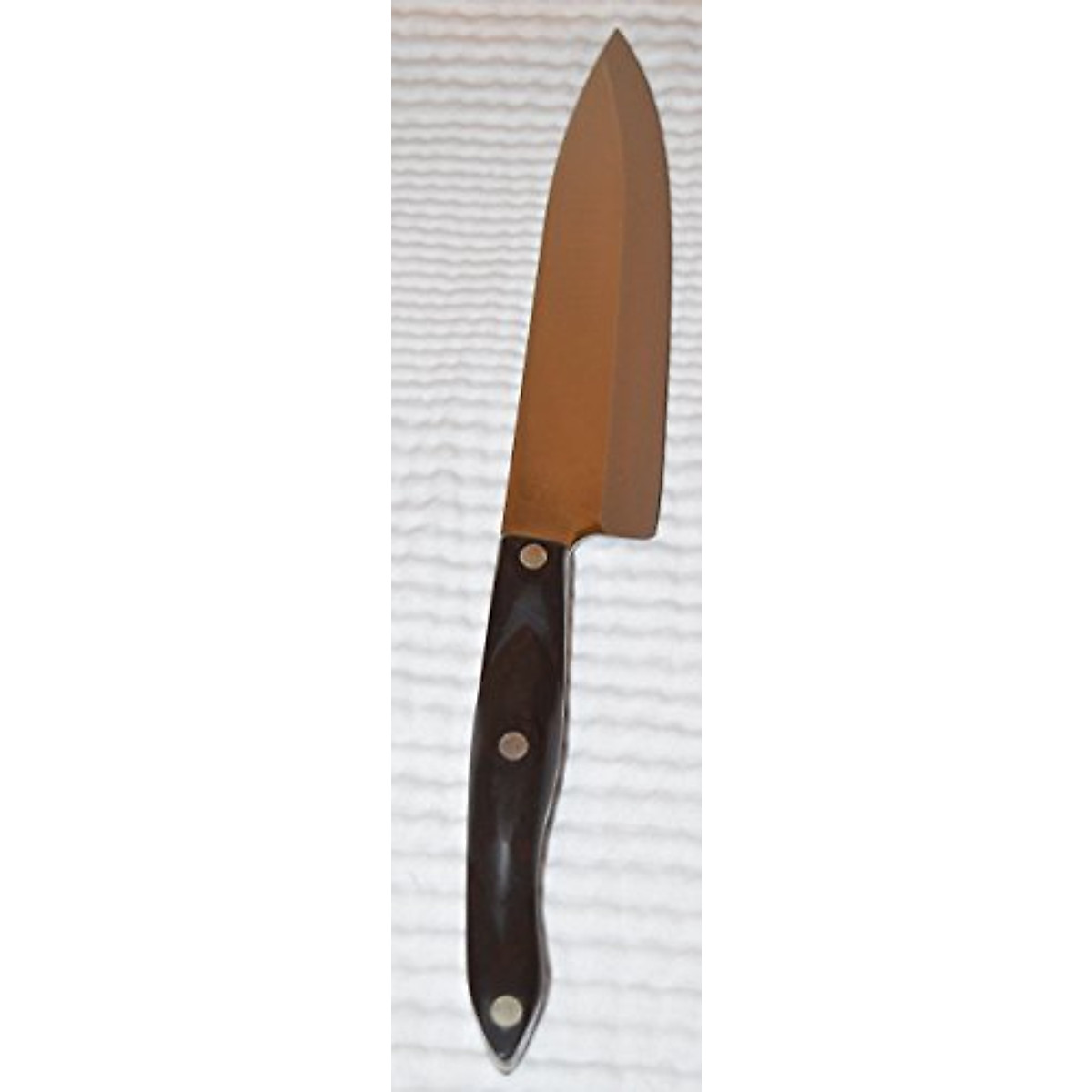 CUTCO Model 1728 Petite Chef Knife with 7 3/4" High Carbon Stainless blade and 5 1/2" classic dark brown handle (often called "black") in factory-sealed plastic bag.