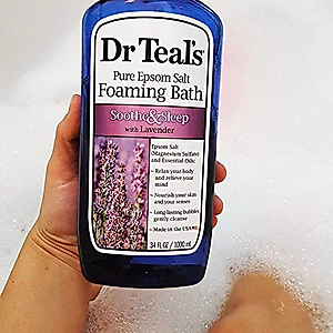 Dr Teal's Foaming Bath 3-Pack (102 Fl Oz Total) Soothe & Sleep with Lavender